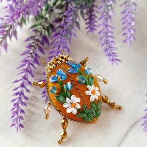 Red Ladybug Brooch: Insect Beetle Pin, Nature Lover X-mas Gift for ...