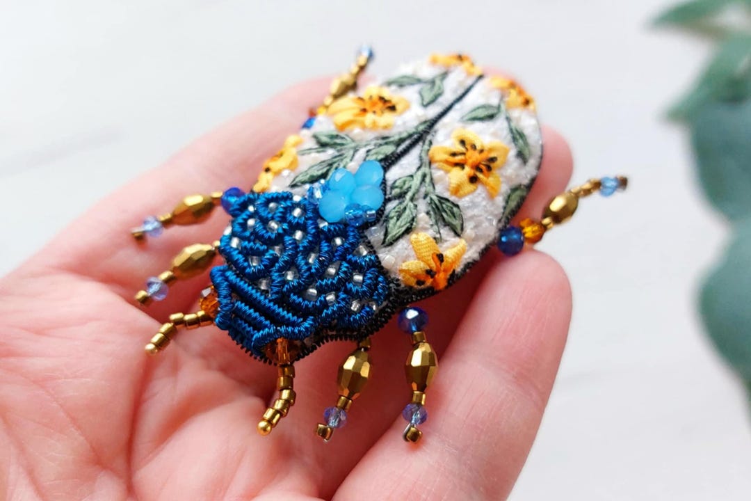 Beetle Brooch Pin Stag Beetle Brooch Pin Art Glass Brooch Insect Lover ...