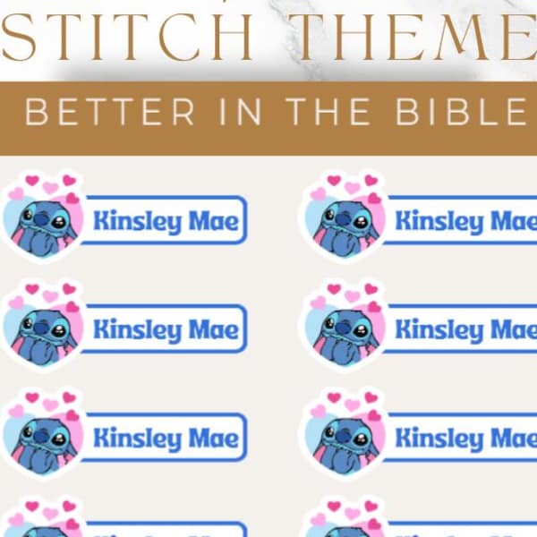 Stitch custom name stickers - Etsy México