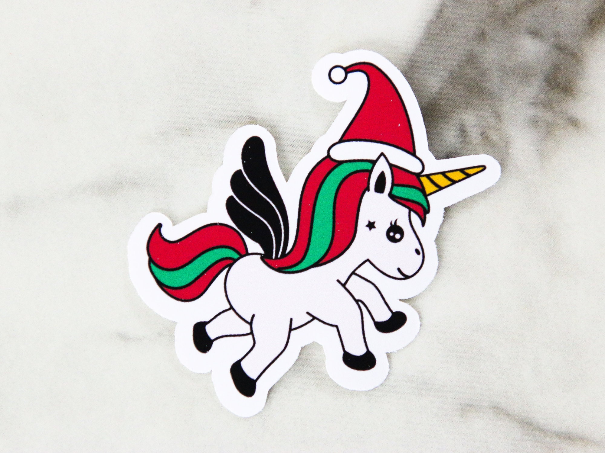 Christmas Unicorn Sticker Pack, Christmas Unicorn Stocking Stuffer ...