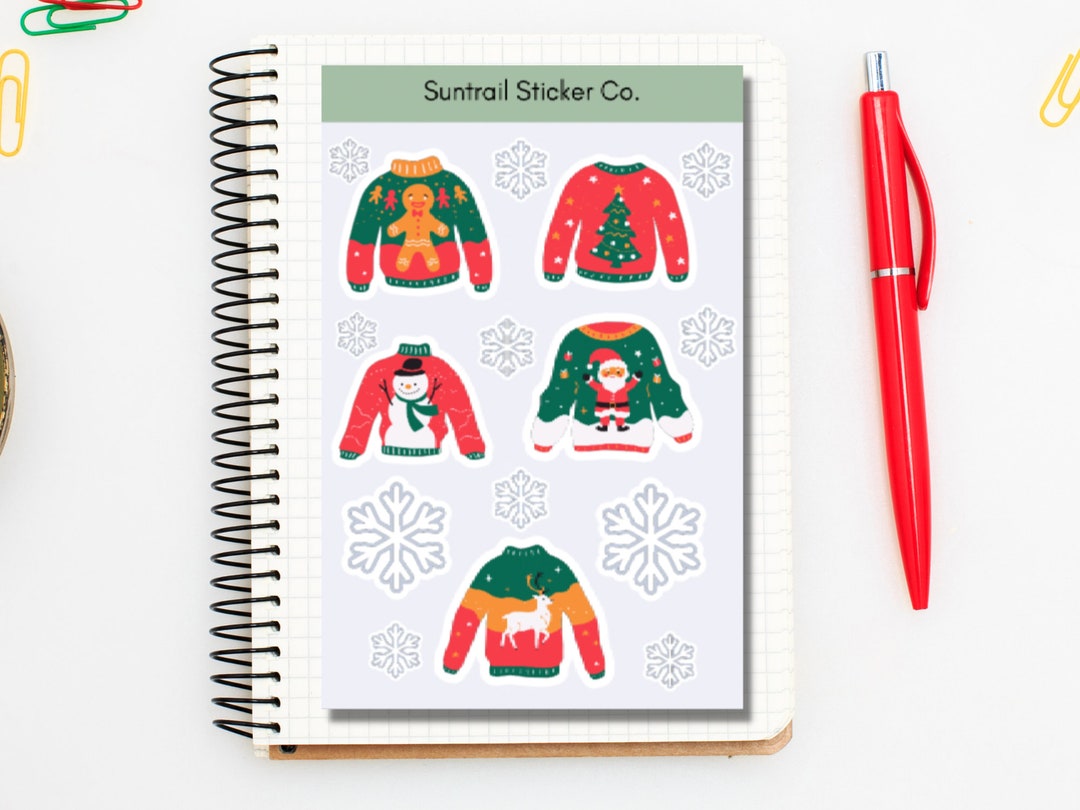 Ugly Christmas Sweater Stickers, Ugly Sweater Stickers, Christmas ...