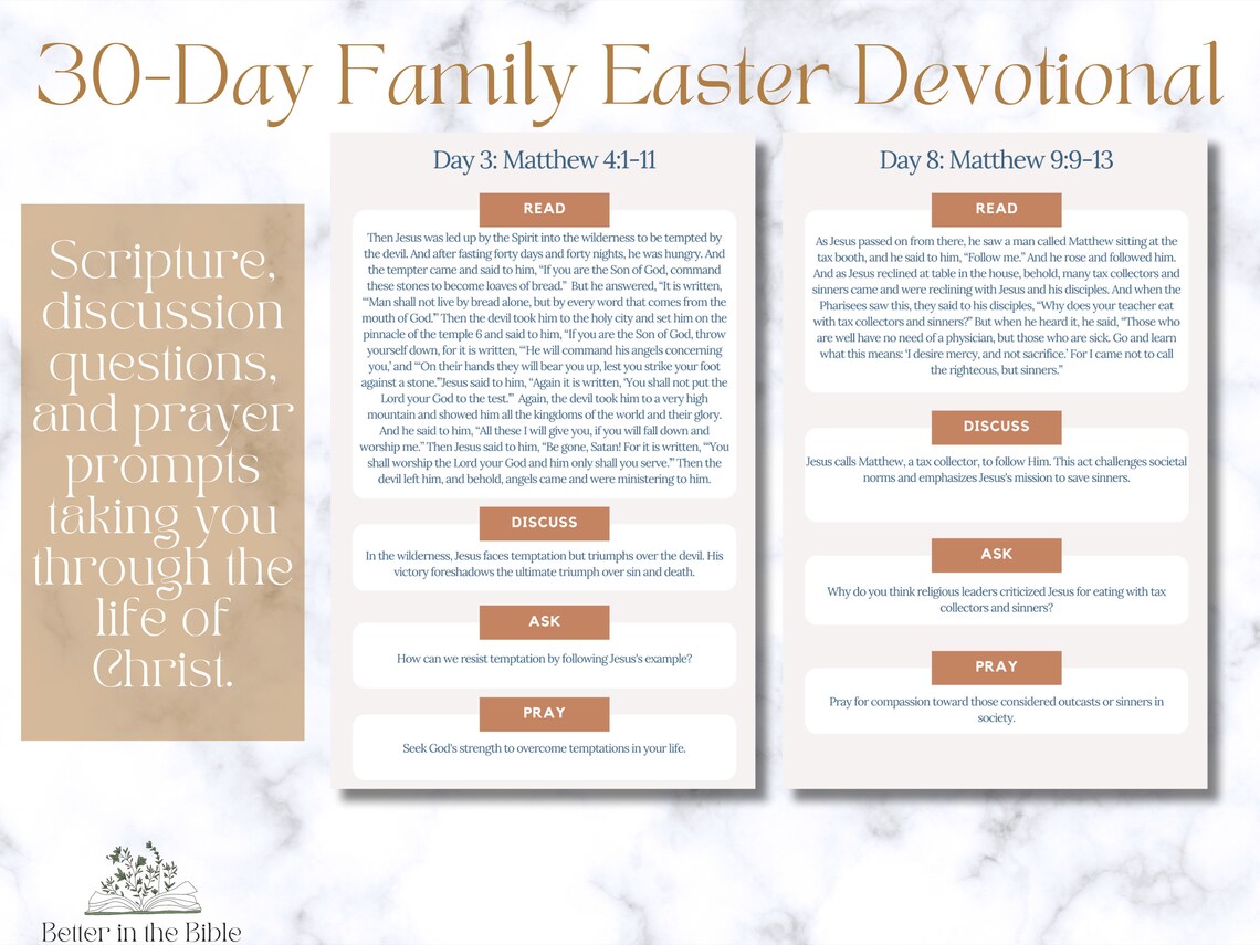 Downloadable Easter Devotions for Families, Simple Devotion for Families About Easter, Sweet ...