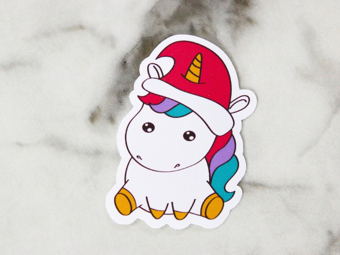 Christmas Unicorn Sticker Pack, Christmas Unicorn Stocking Stuffer ...