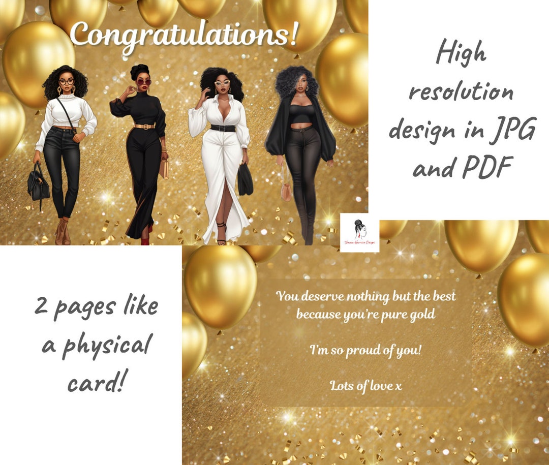 Congratulations Gold Women Digital Printable Instant Download ...