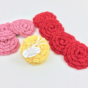 Red Rose Cotton Facecloth Face Scrubbies Flower Crochet Rose | Etsy
