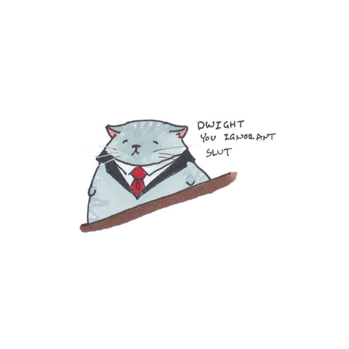 The Office Cats Sticker Handmade Traditionally Hand Drawn - Etsy