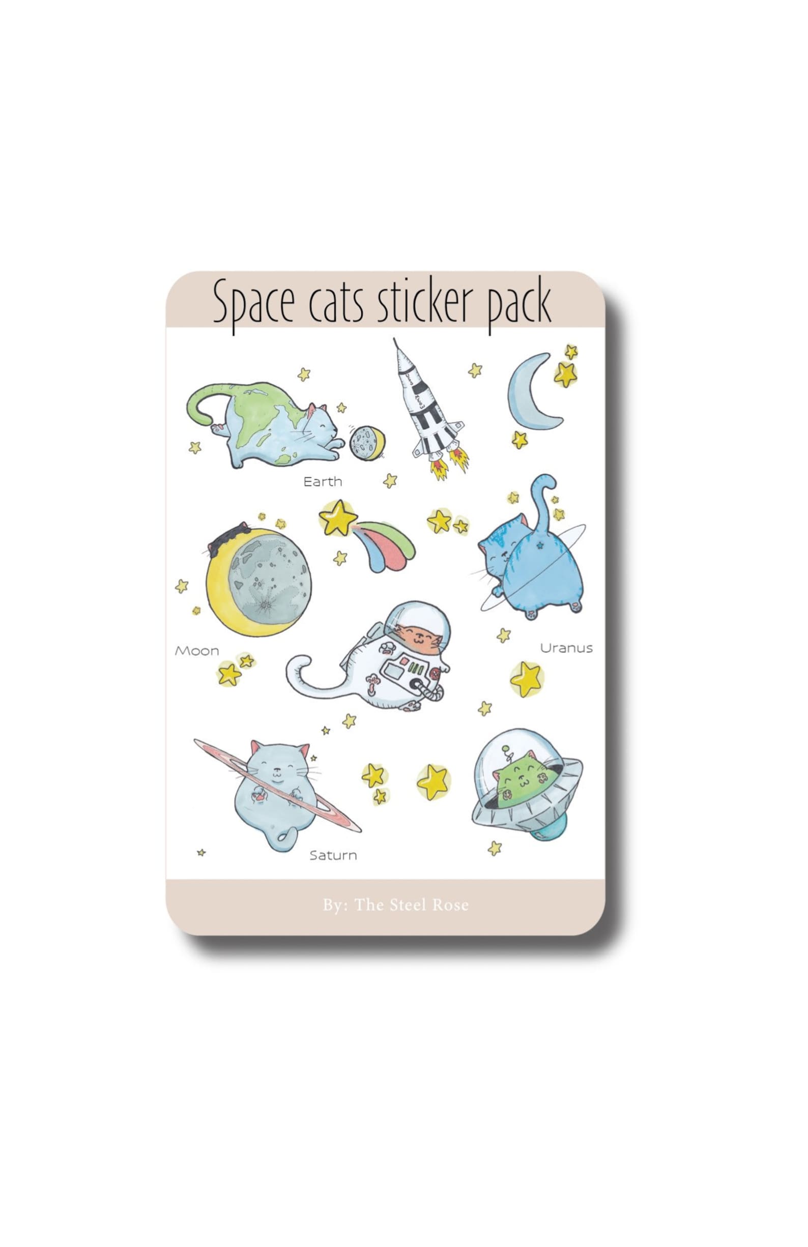 Space Cats Sticker Sheet Matte Paper - Etsy