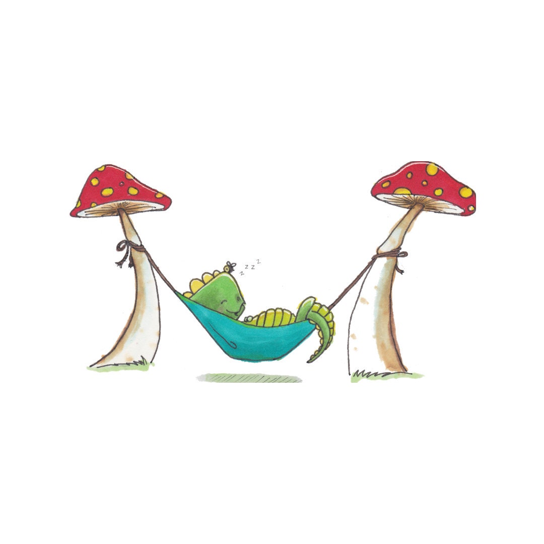 Mushroom Dino Sticker Handmade//handcut - Etsy