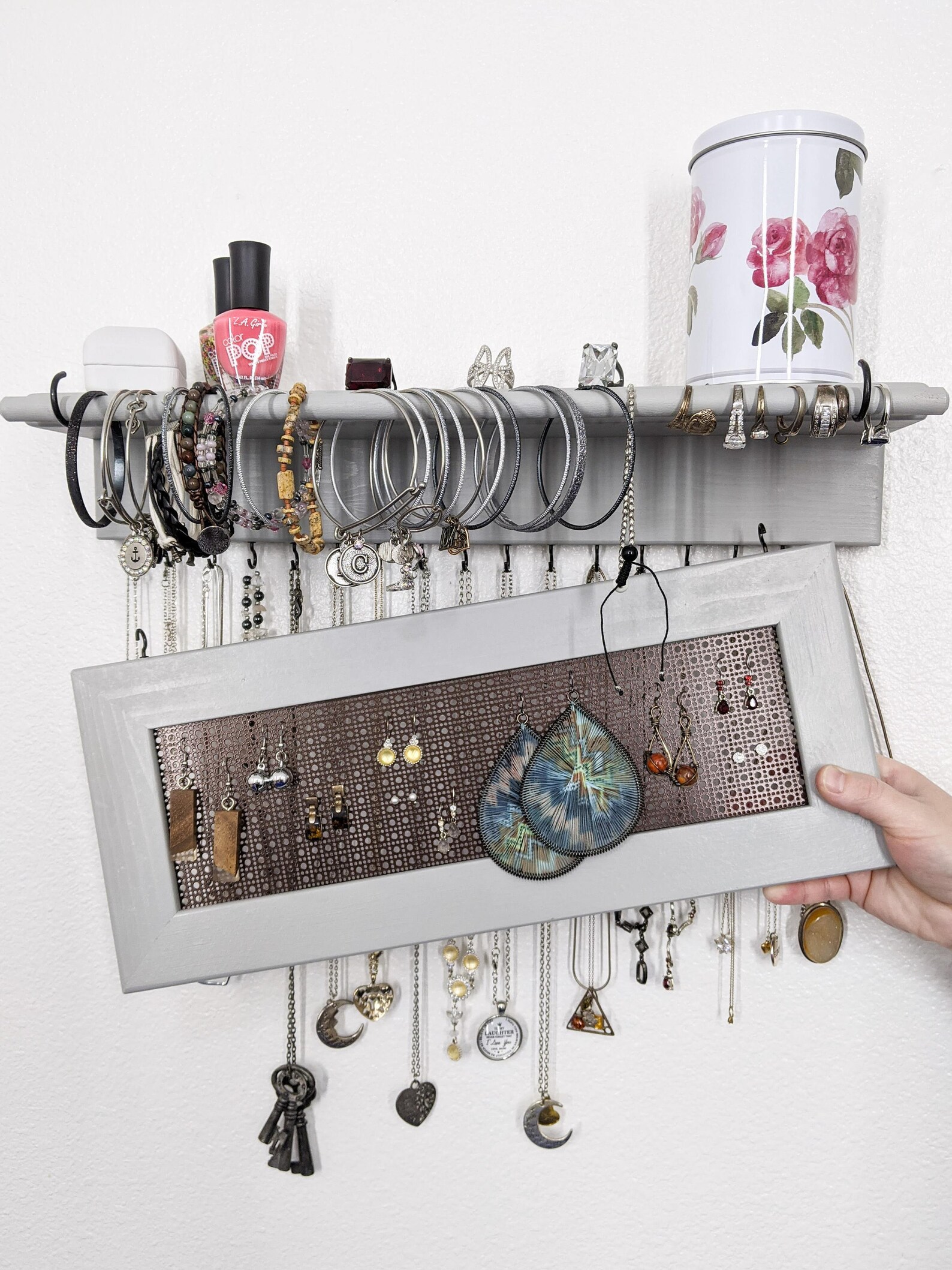 Jewelry Organizer Wall Mounted Jewelry Holder Jewelry - Etsy