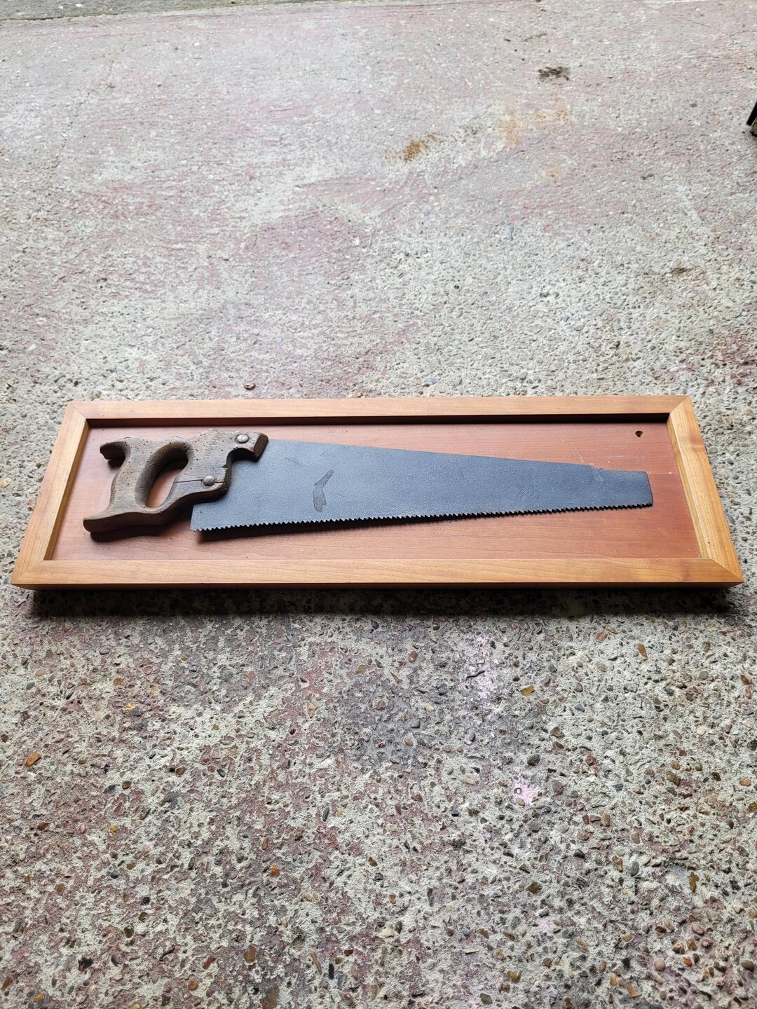 Vintage Tenon Saw Mounted in Solid Wood Frame Gift Workshop Man Cave ...