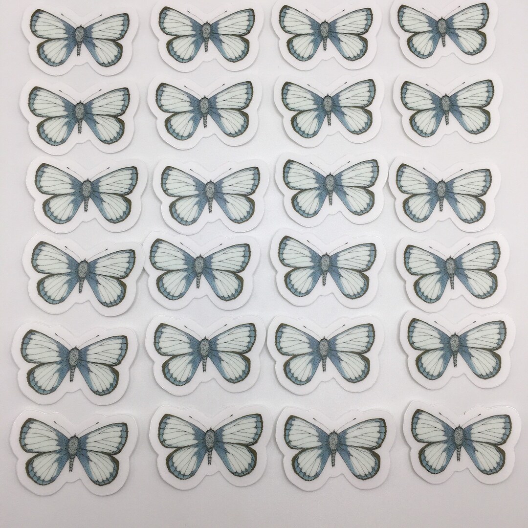 24 Mini Silvery Blue Butterfly Stickers teachers Pack - Etsy