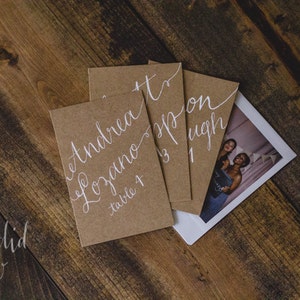 RESERVED LISTING Katie Reyna Custom Calligraphy Kraft Escort - Etsy