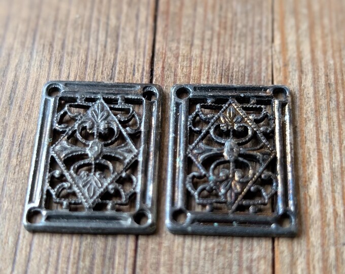 Filigree Connector Stampings Victorian Rich Golden Bronze Plate Over ...