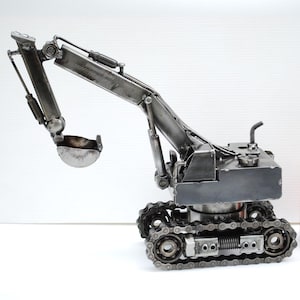 Excavator Scrap Metal Sculpture, Backhoe Tractor Loader Scrap Metal ...
