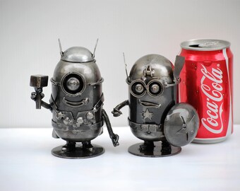 Metal Sculpture Mini robot 5small Super Hero metal model | Etsy