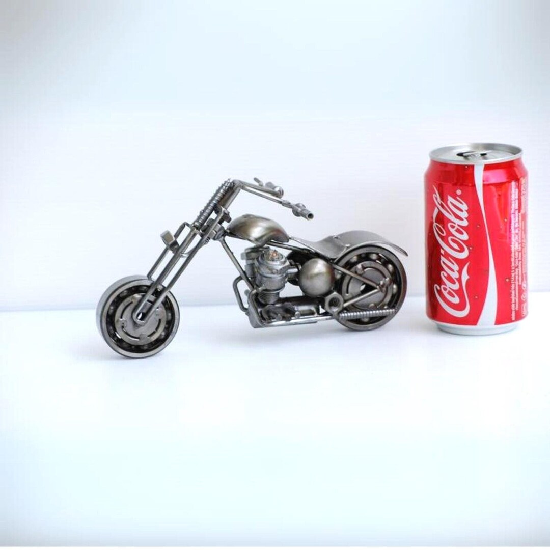 Chopper (type E) Motorcycle Scrap Metal Sculpture, Gift for Anniversary ...