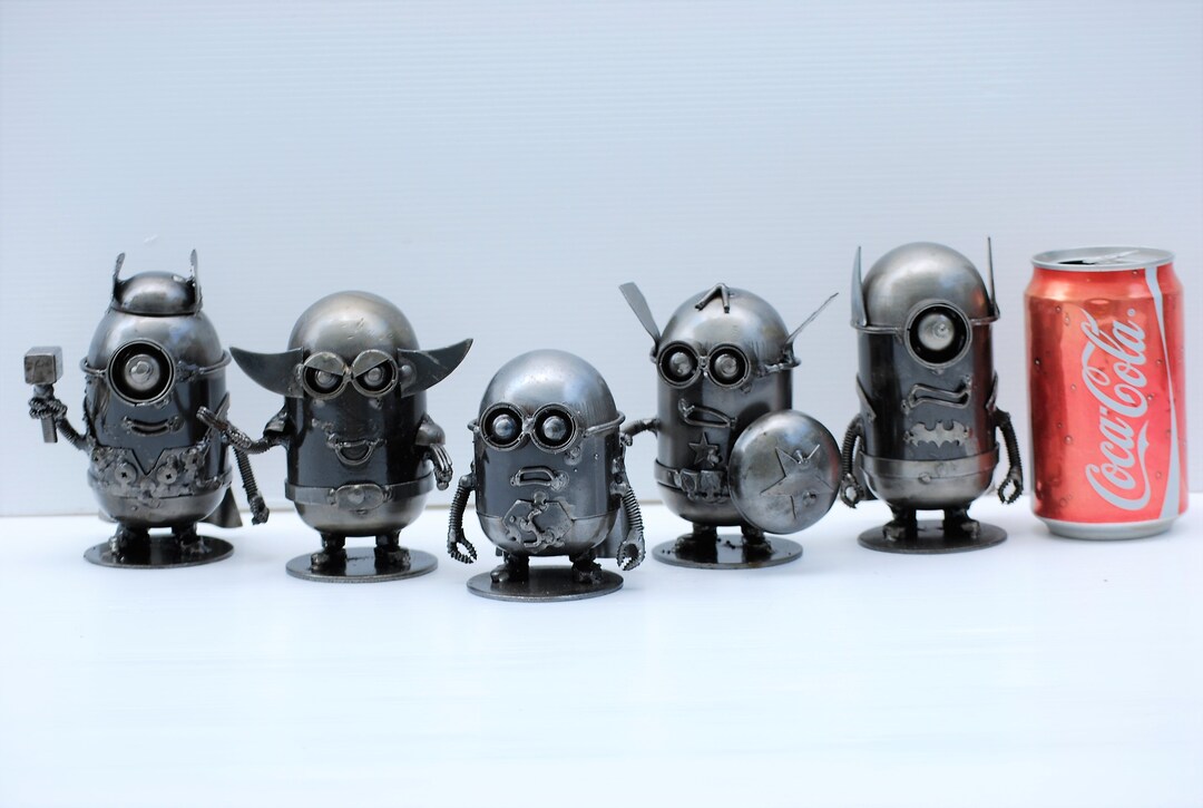 Metal Sculpture Mini Robot 5small Super Hero Metal Model - Etsy