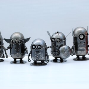 Metal Sculpture Mini Robot 5small Super Hero Metal Model - Etsy