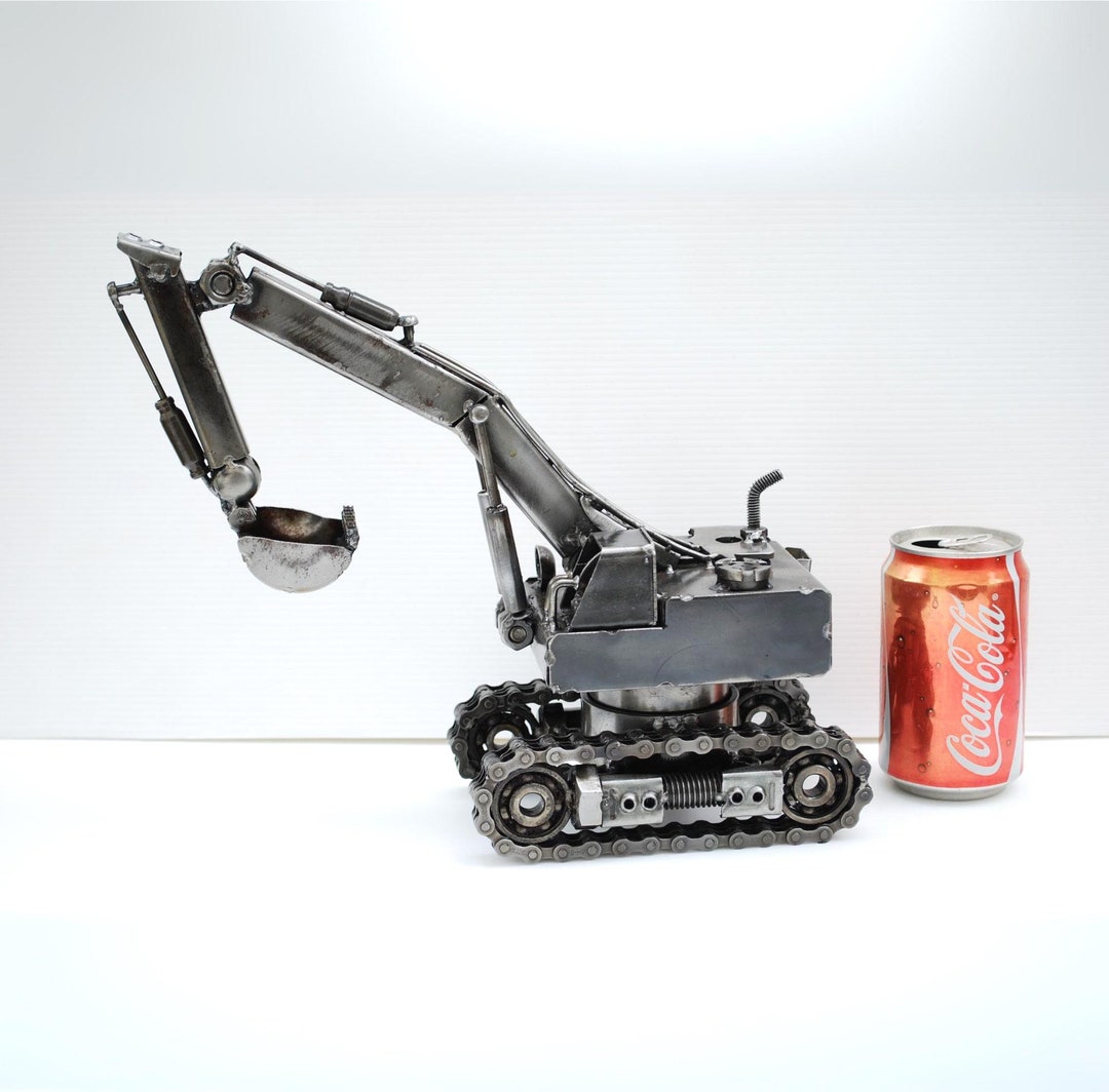 Excavator Scrap Metal Sculpture, Backhoe Tractor Loader Scrap Metal ...
