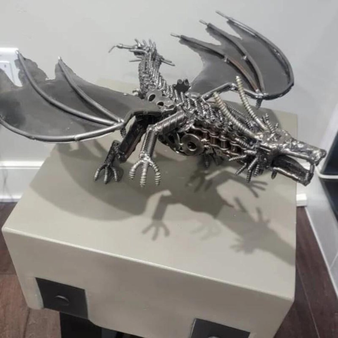 One-of-a-kind Dragon Scrap Metal Sculpture, Cool Anniversary Gift, Cool ...
