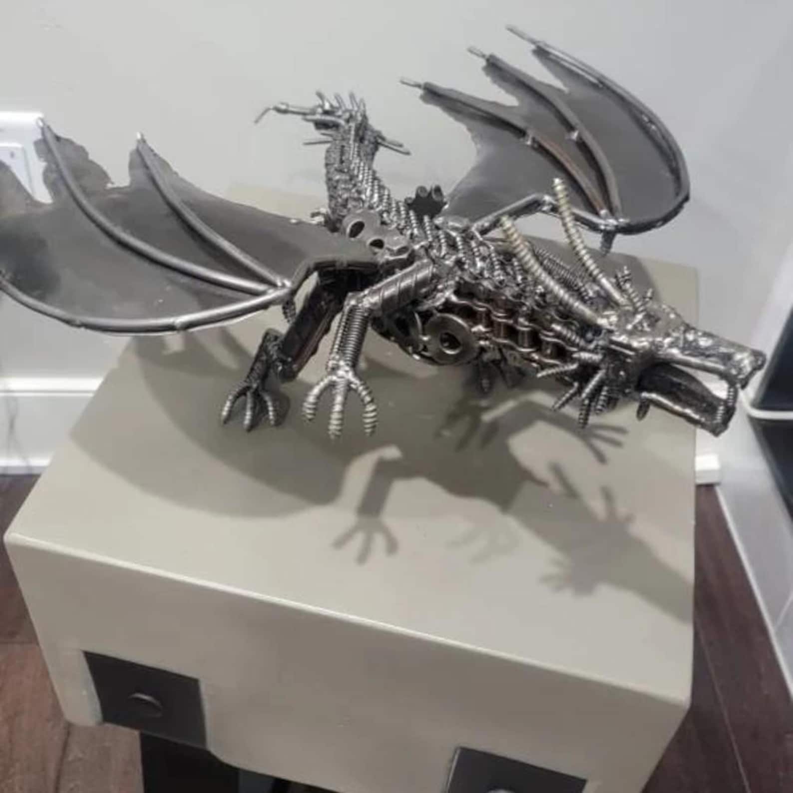 One-of-a-kind Dragon Scrap Metal Sculpture, Cool Anniversary Gift, Cool ...