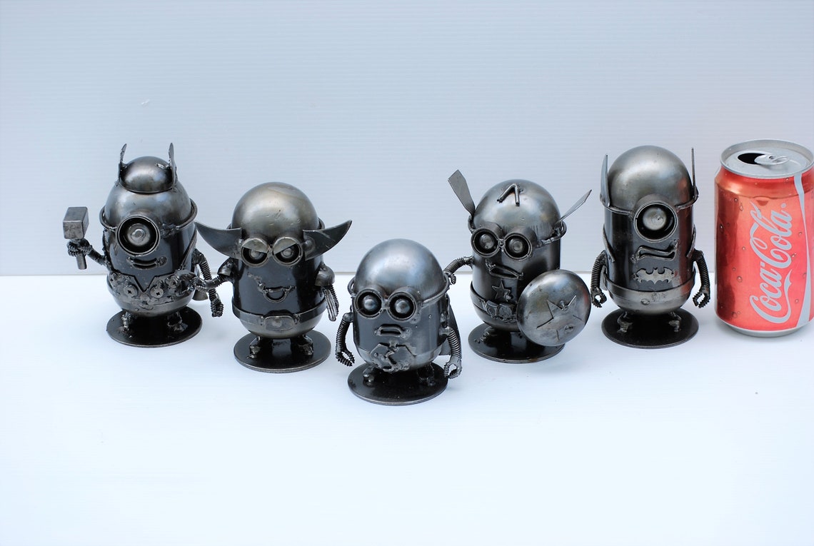 Metal Sculpture Mini robot 5small Super Hero metal model | Etsy