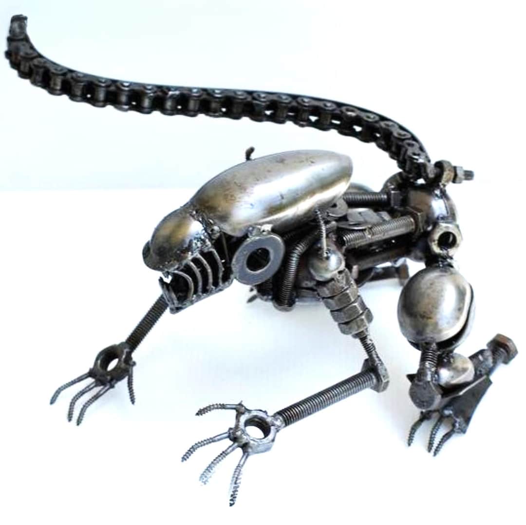 One of A Kind Valentine Gift, Alien Recycled Metal Model, Scarp Metal ...
