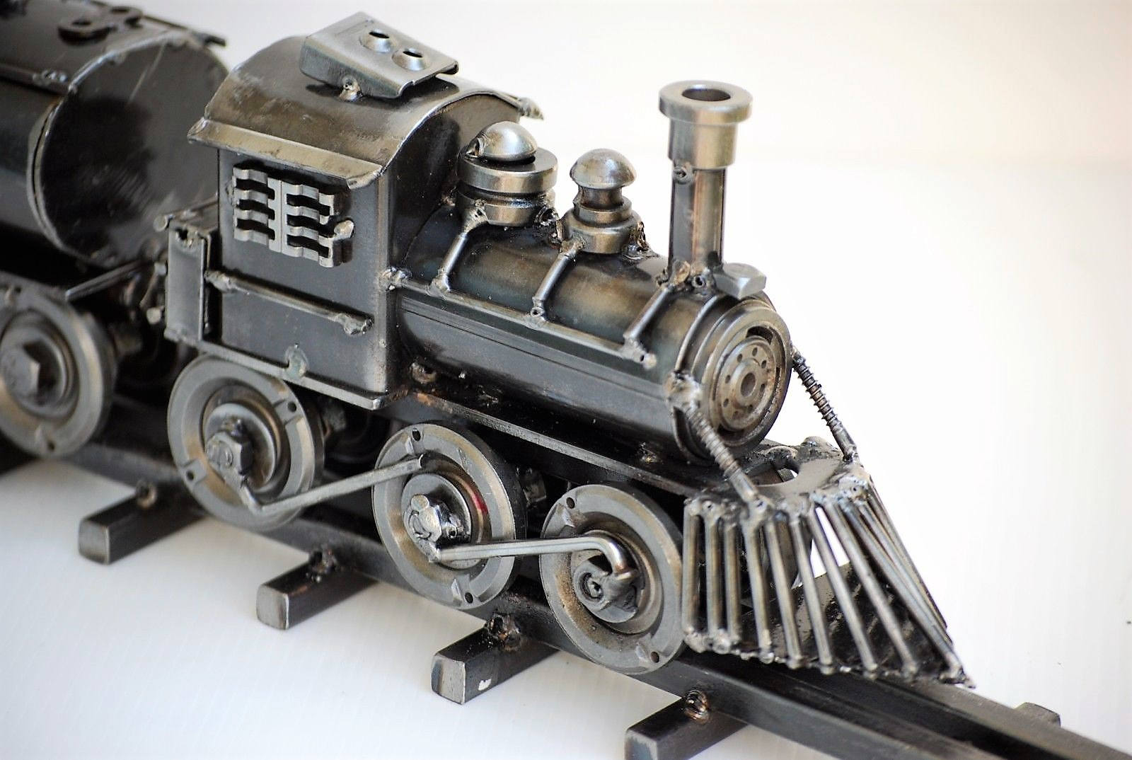 Classic Train Scrap Metal Sculpture, Handmade Recycled Steel Art, 6th ...