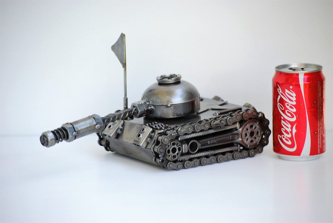 Tank Scrap Metal Sculpture Model, Recycled Handmade Art Gift for ...