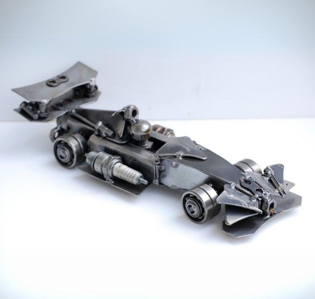 Formula One F1 Scrap Metal Sculpture, Handmade Recycled Steel Art ...
