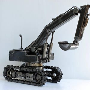 Excavator Scrap Metal Sculpture, Backhoe Tractor Loader Scrap Metal ...