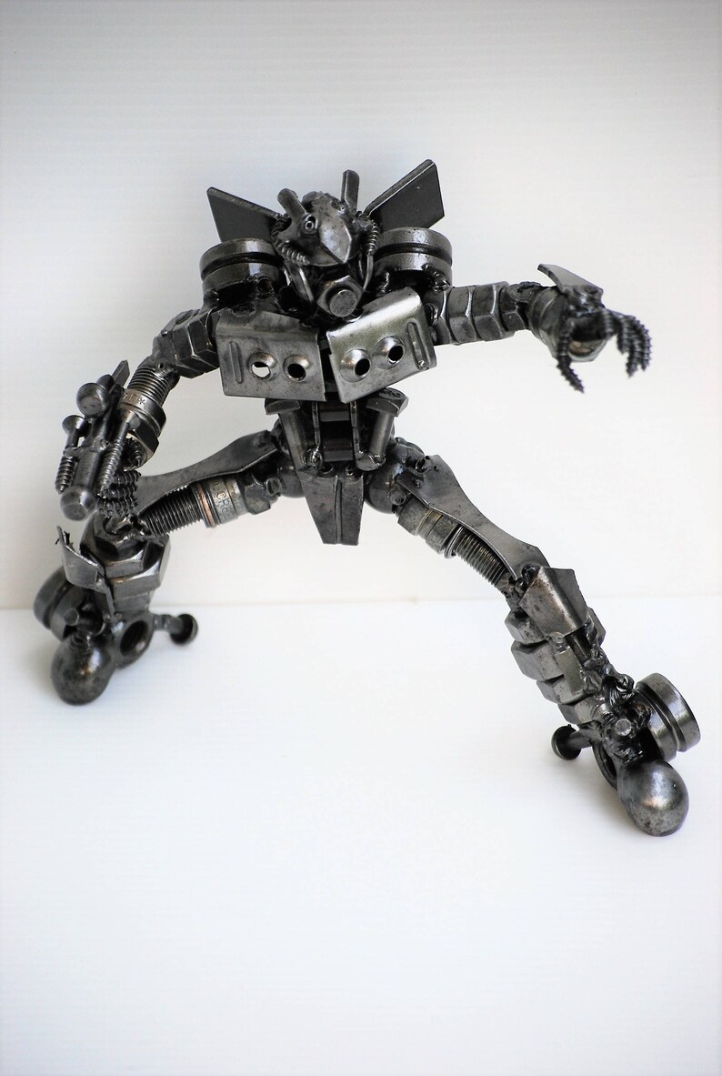 Bee Robot Small C Scrap Metal Sculpture Model Recycled | Etsy