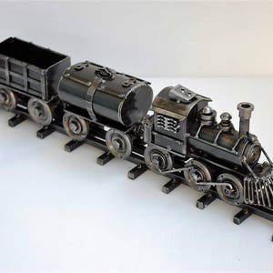 Classic Train Scrap Metal Sculpture Model Recycled Handmade Gift Home ...