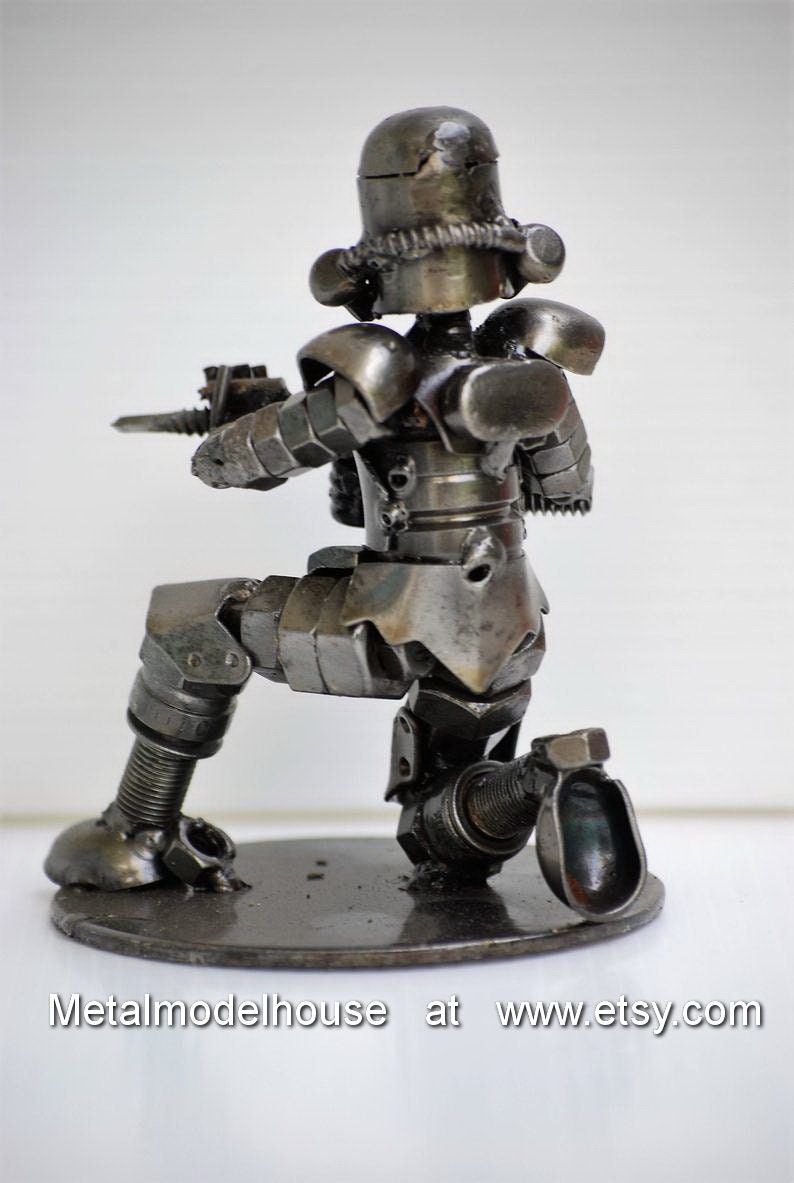 Trooper Soldier small a 2 Scrap Metal Sculpture Model | Etsy