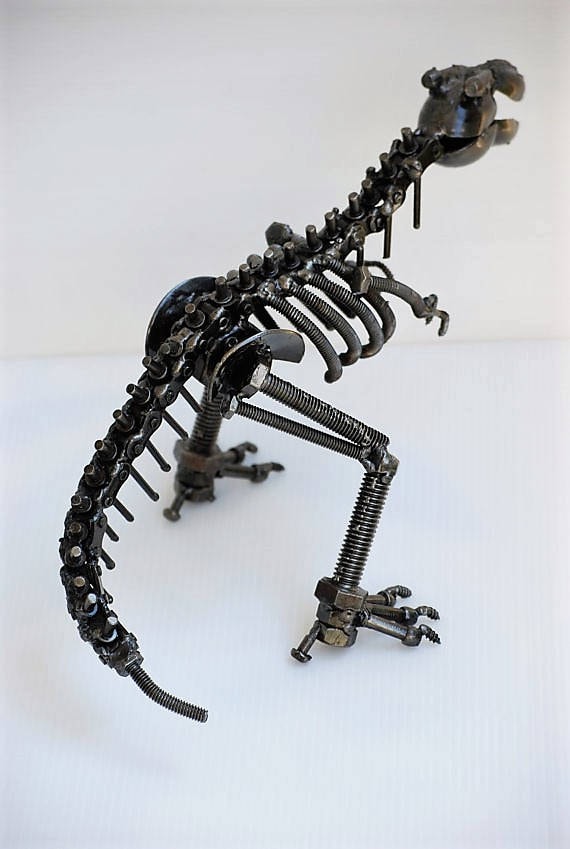 T-rex Scrap Metal Sculpture Model Recycled Handmade Art Gift | Etsy UK