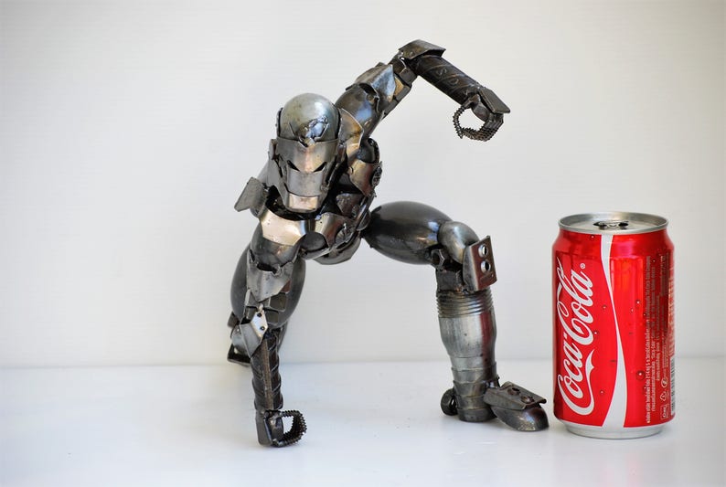 Metal Man Scrap Metal Sculpture Model Recycled Handmade Art - Etsy