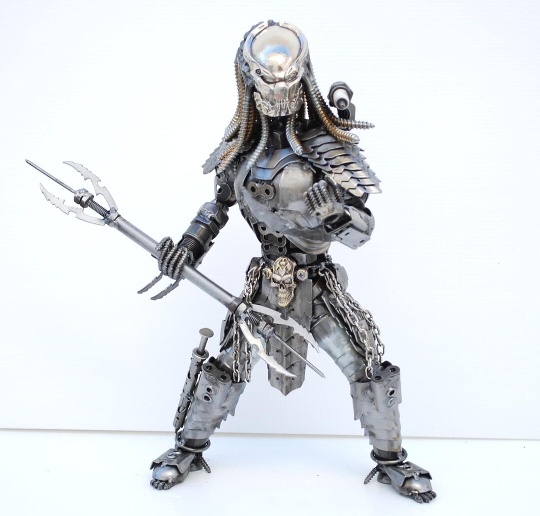 Predator Scrap Metal Sculpture, Handmade Recycled Metal Art, Unique ...