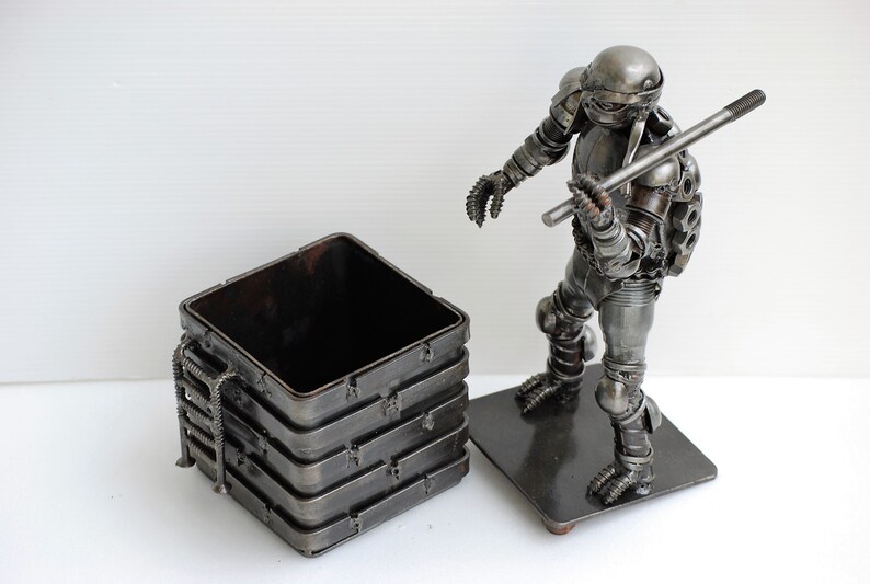 Turtle BoyA Scrap Metal Sculpture Model Recycled Handmade | Etsy