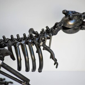 T-rex Scrap Metal Sculpture, Handmade Desk Paperweight Art, Geek ...
