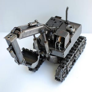 Excavator Scrap Metal Sculpture, Backhoe Tractor Loader Scrap Metal ...