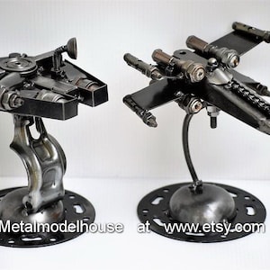 Spaceship A&B Scrap Metal Sculpture Model Handmade Art Gift | Etsy