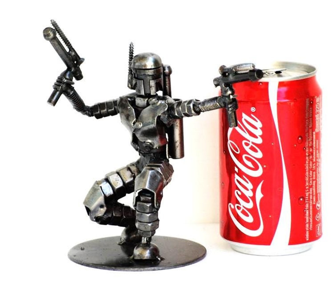 Jango Fett Star Wars Scrap Metal Sculpture, Handmade Recycled Steel Art ...