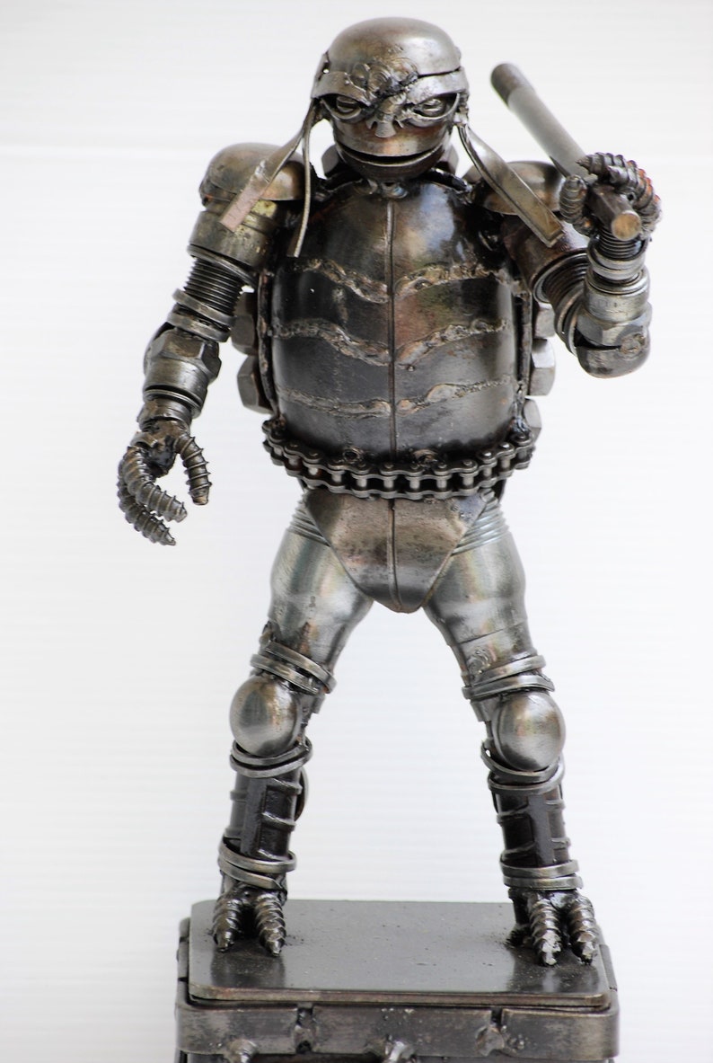 Turtle BoyA Scrap Metal Sculpture Model Recycled Handmade | Etsy