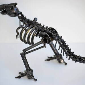 T-rex Scrap Metal Sculpture, Handmade Desk Paperweight Art, Geek ...