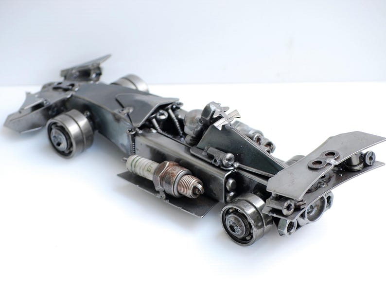 Formula One F1 Scrap Metal Sculpture, Handmade Recycled Steel Art ...