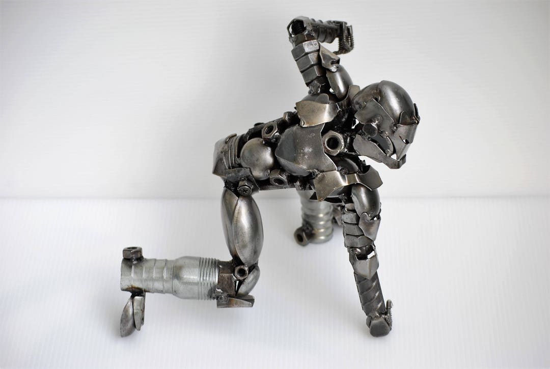 Iron Man Scrap Metal Sculpture Model, Cool Gift for Iron Anniversary ...