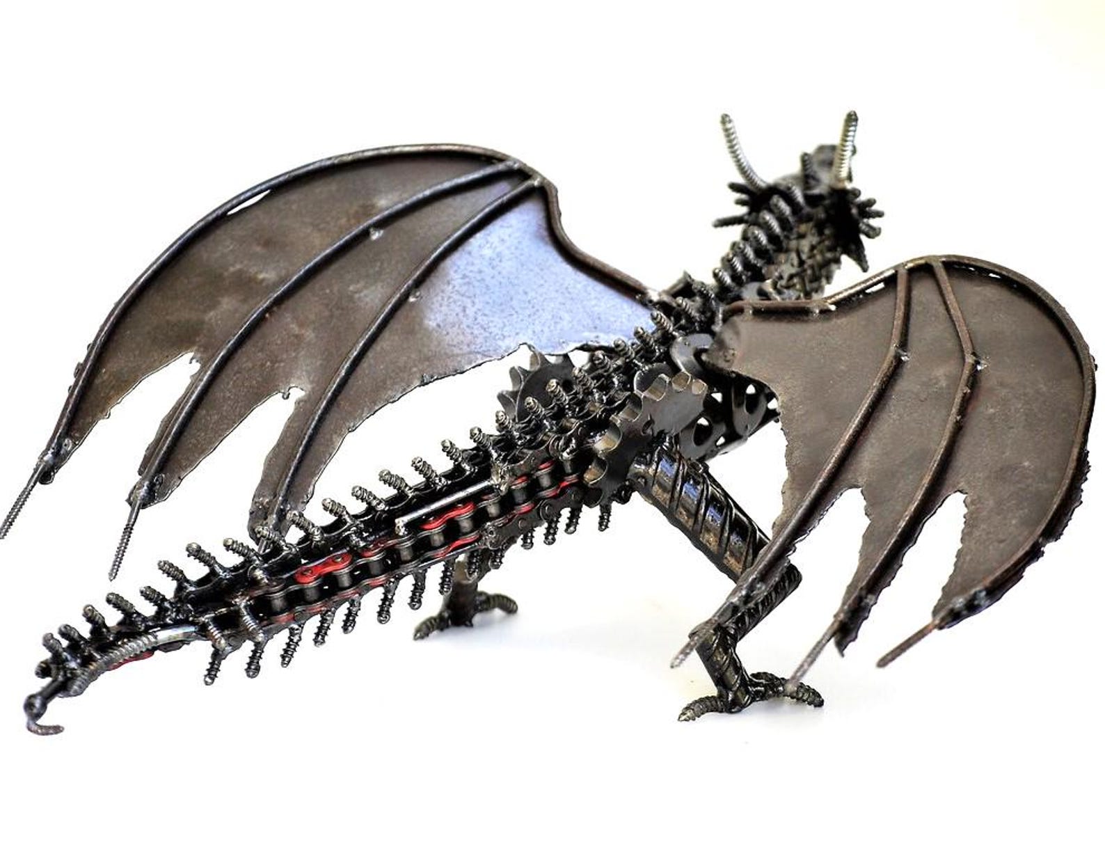 One-of-a-kind Dragon Scrap Metal Sculpture, Cool Anniversary Gift, Cool ...