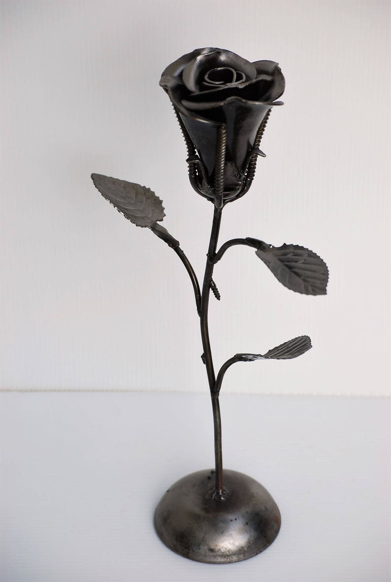 METAL SCULPTURE Rose Gift for Her Model Recycled Handmade Art - Etsy