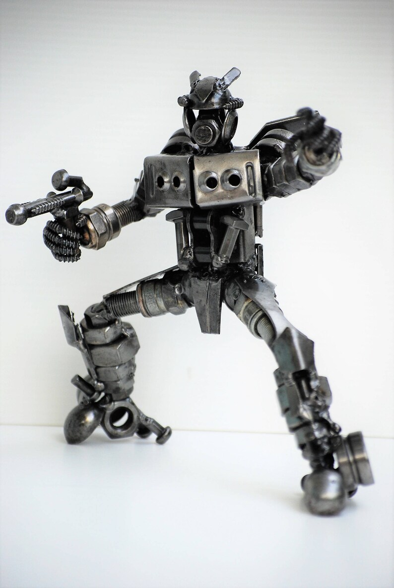 Bee Robot Small C Scrap Metal Sculpture Model Recycled | Etsy