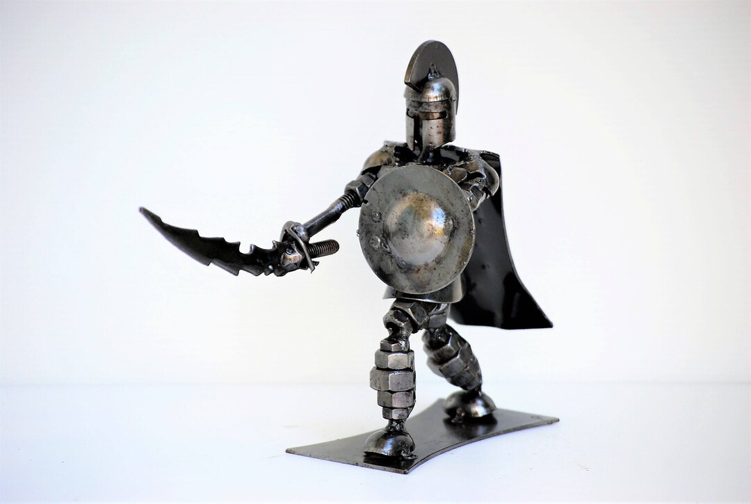 Spartan B Warrior Gladiator Scrap Metal Sculpture Perfect - Etsy